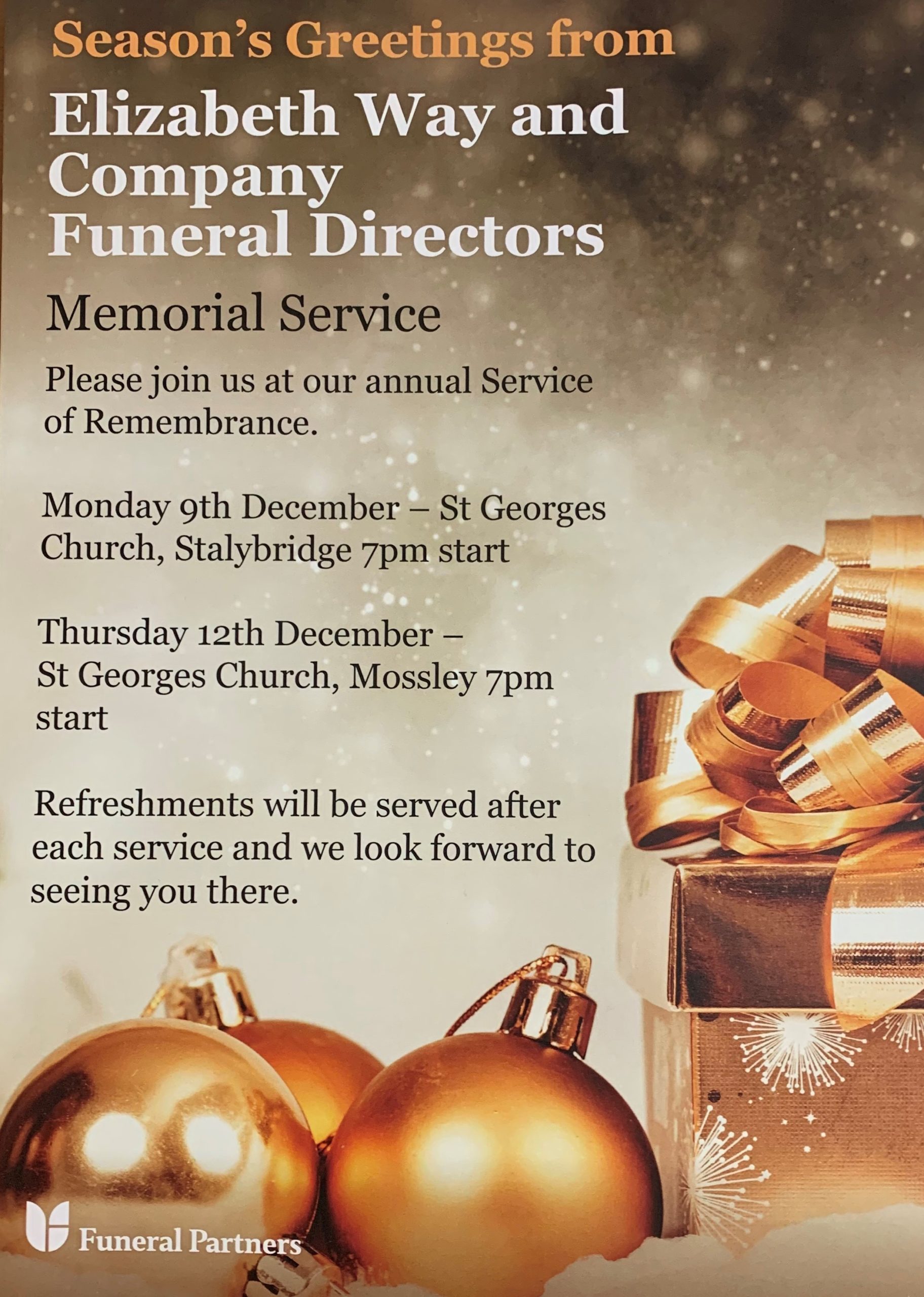 Service of Remembrance - Elizabeth Way & Company Funeral Directors