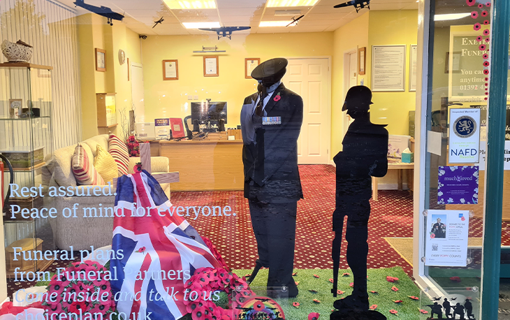 2022 Remembrance Window Display - Exeter & District Funeral Services