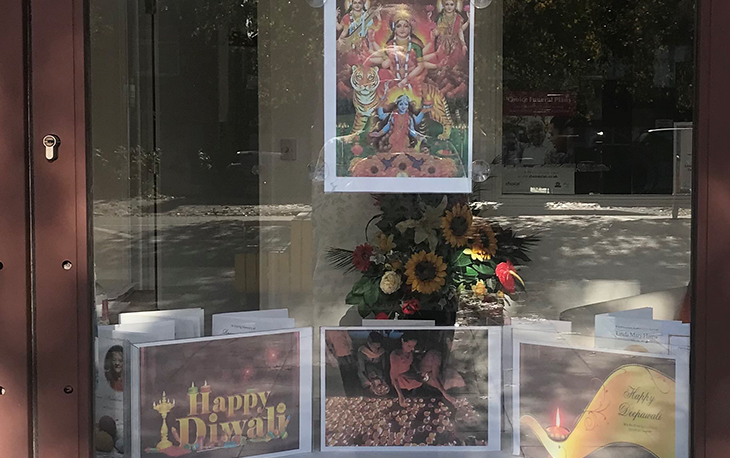 Diwali Window Display - Haven Funeral Services